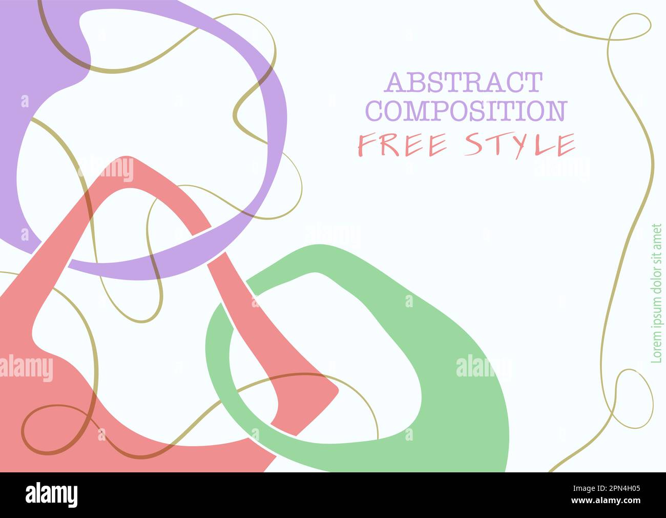 Abstract background with deformed shapes and lines. A simple color ...