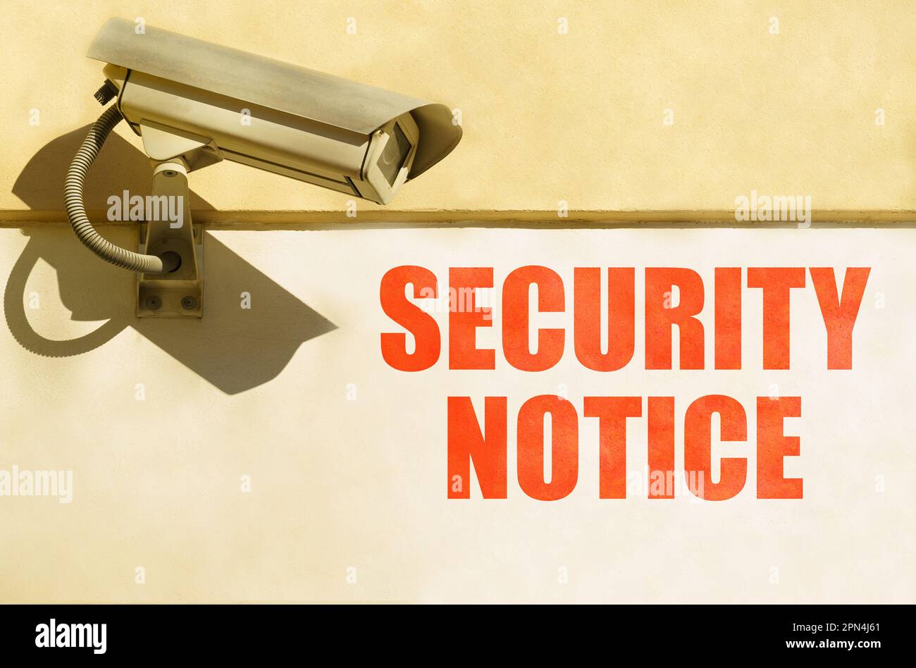 Video surveillance and security. A CCTV camera is installed on the wall ...