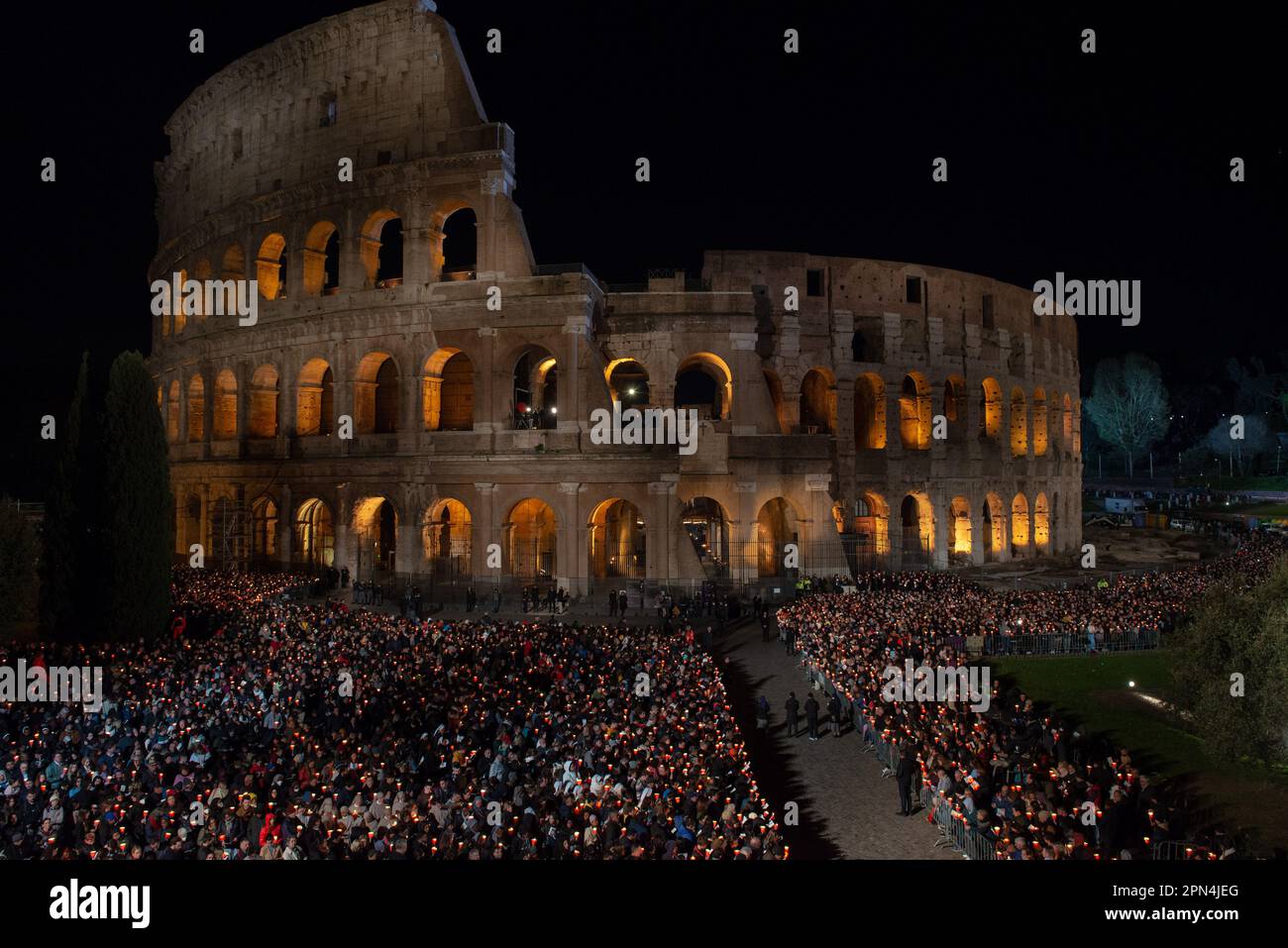 April 07, 2023 - Rome, Italy: Via Crucis (Way of the Cross) on Good ...