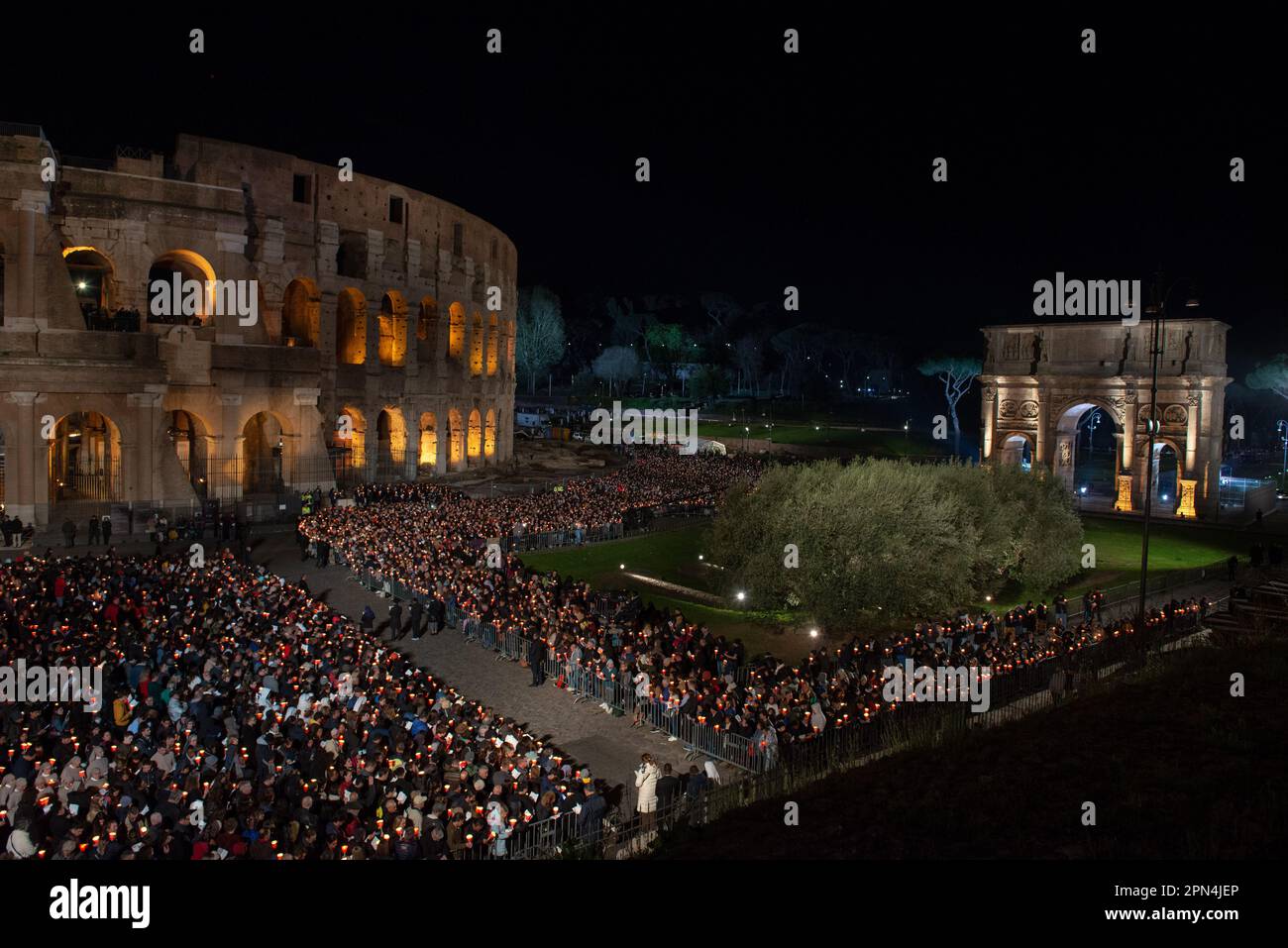 April 07, 2023 - Rome, Italy: Via Crucis (Way of the Cross) on Good ...