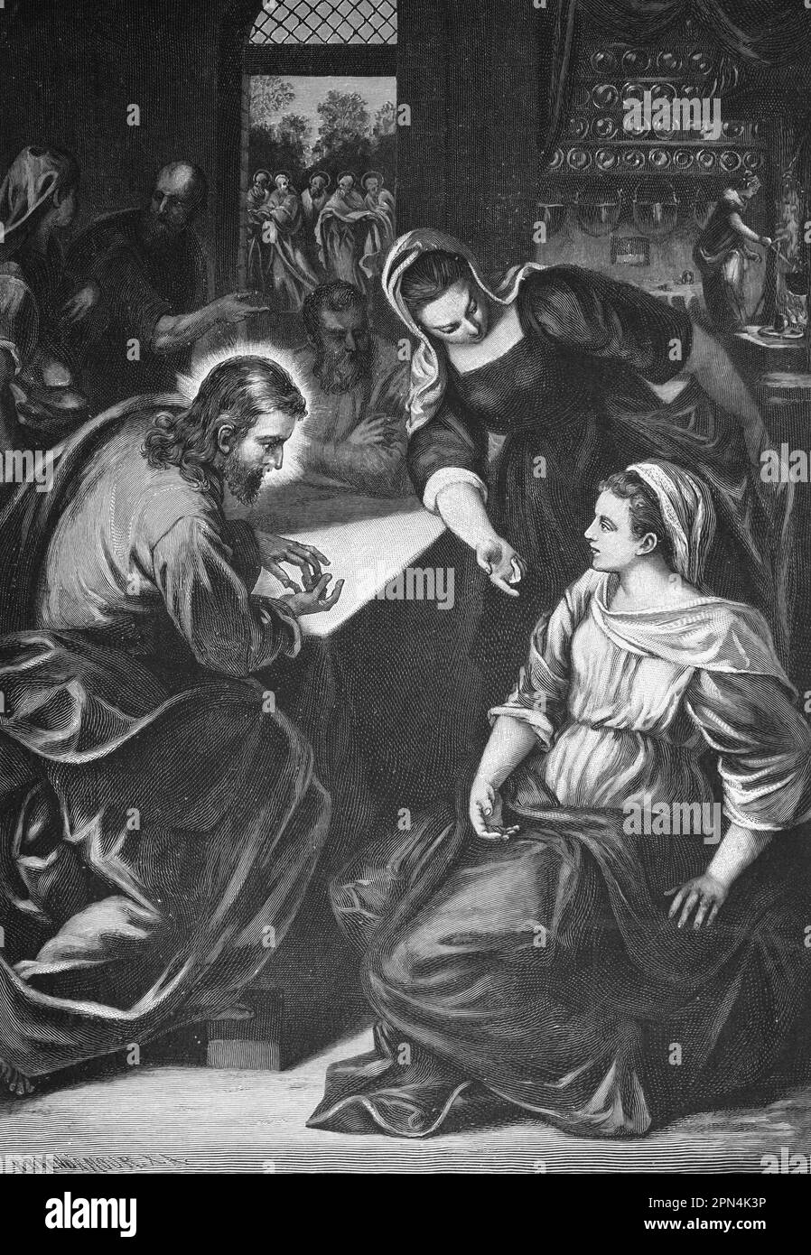 Jesus at the home of Martha and Mary, bible, New Testament, Luke ... Jesus at the home of Martha and Mary, bible, New Testament, Luke ...