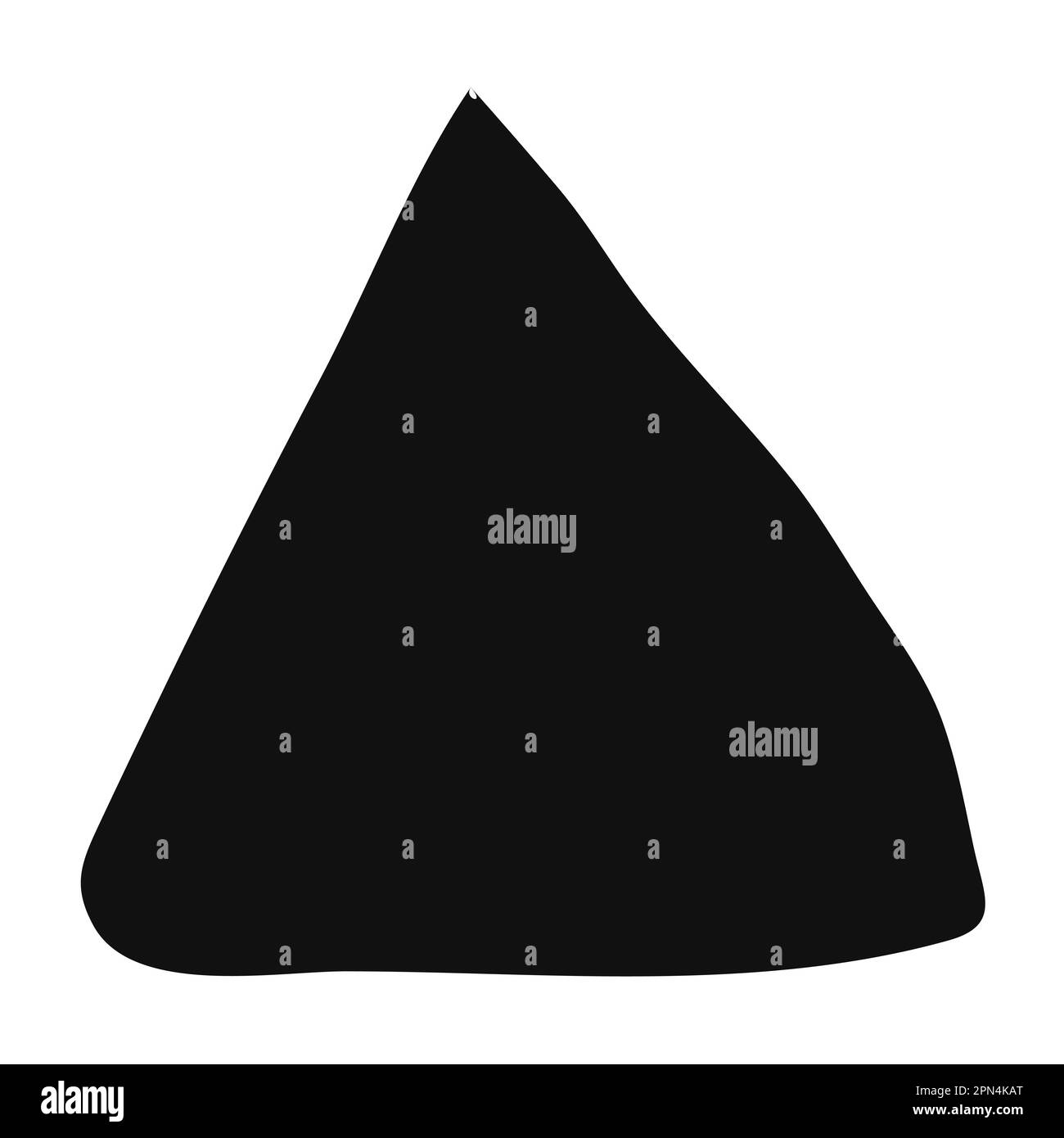 Triangle banner hand painted with black ink brush isolated on white ...