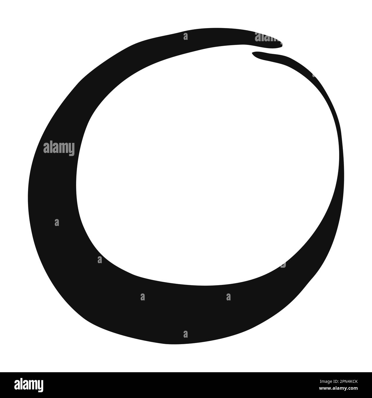 Circle hand painted with ink paint, isolated on white background ...