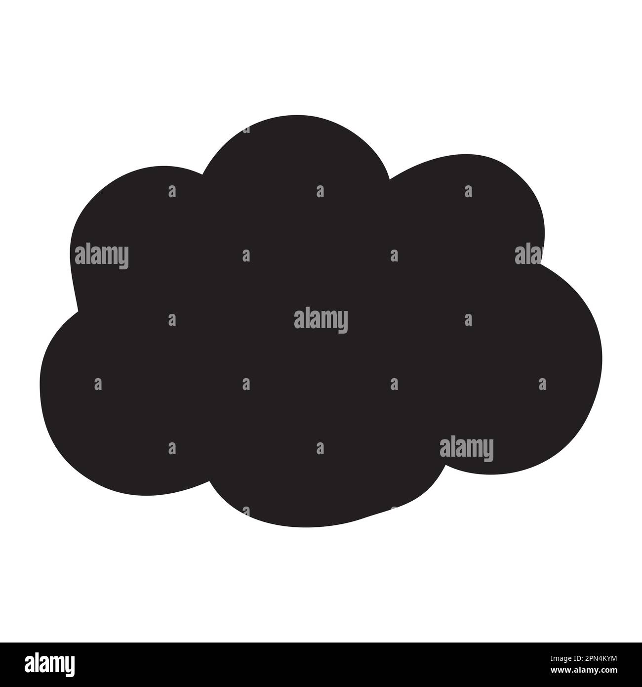 Cloud shape hand painted with ink paint, isolated on white background ...