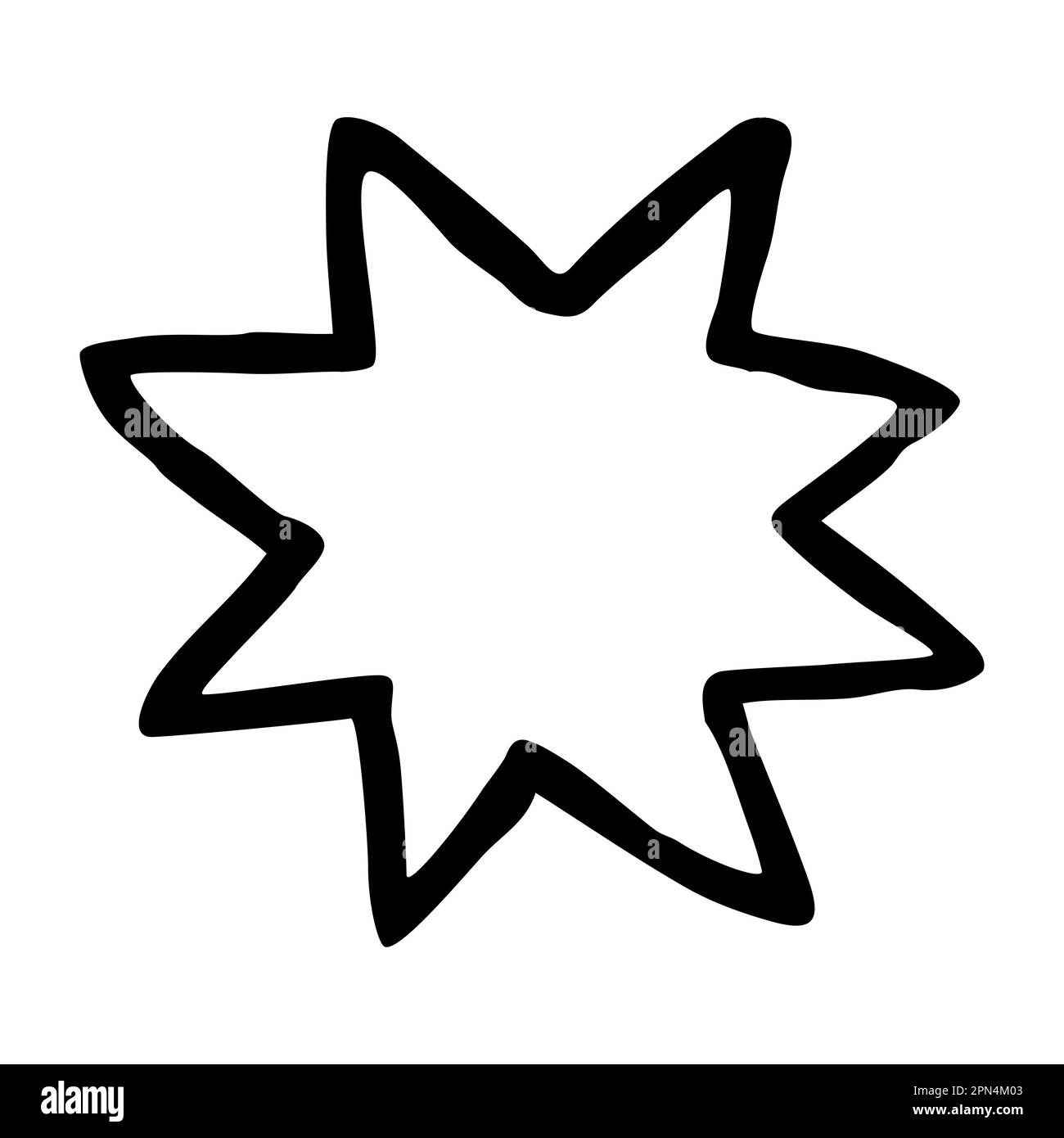 Star shape hand painted with ink paint, isolated on white background ...