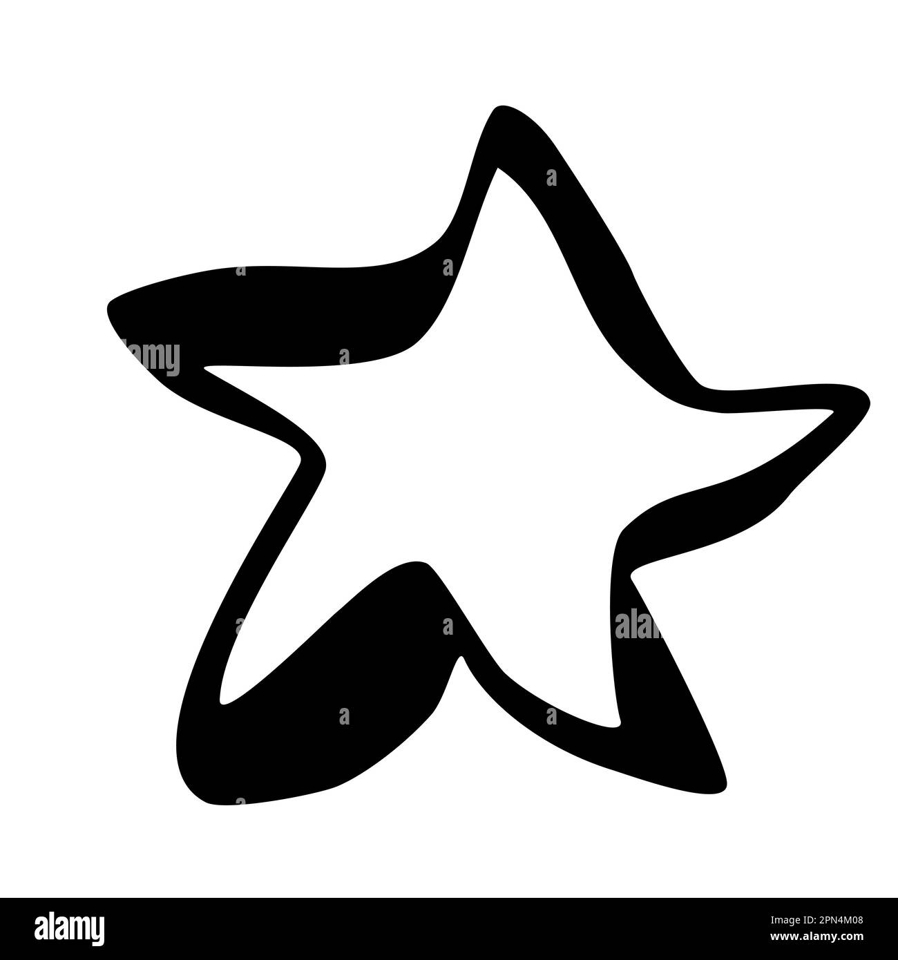 Star shape hand painted with ink paint, isolated on white background ...