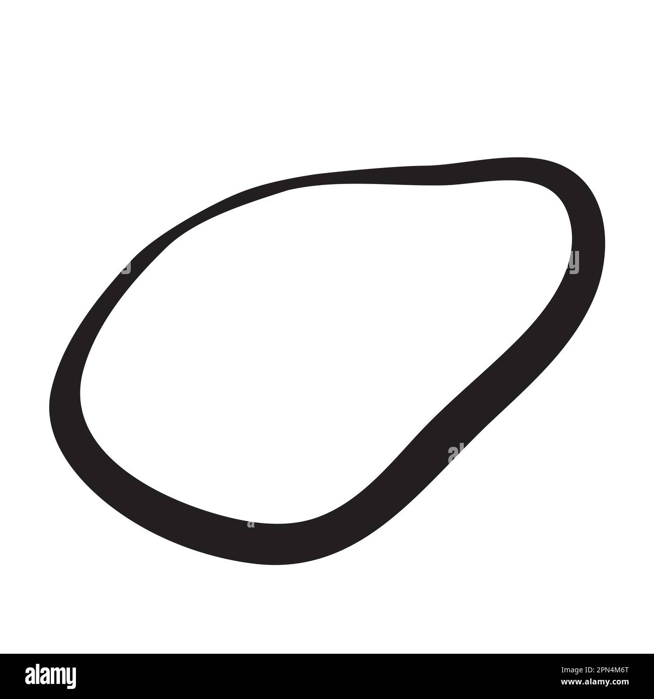Freehand shape hand painted with ink paint, isolated on white ...