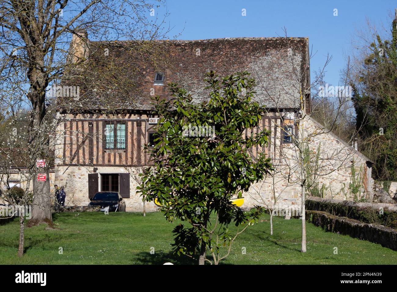 The Old Mill in Flagy, France, built in the 13th century along the ...