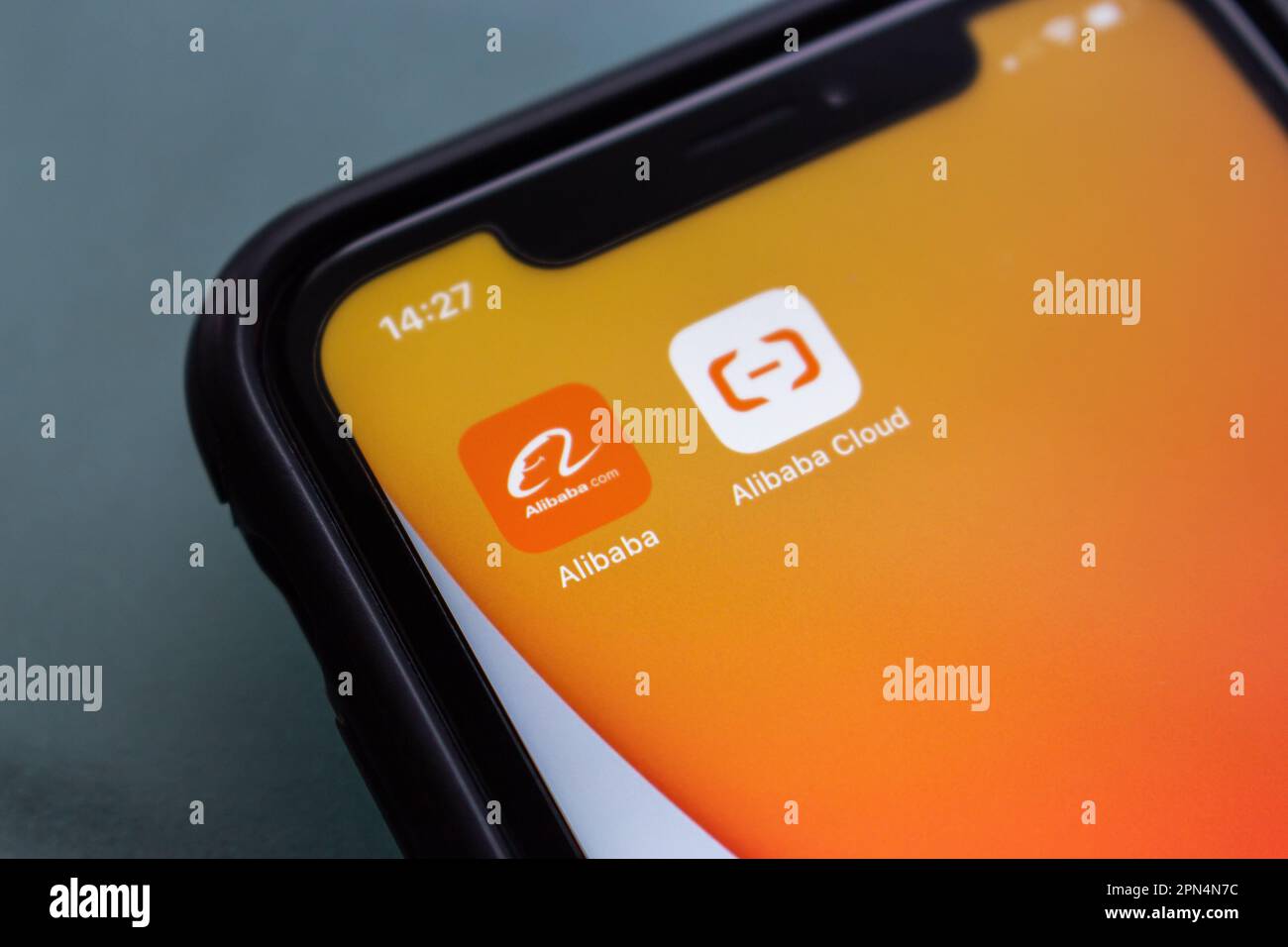 Vancouver, CANADA - Apr 15 2023 : Alibaba.com and Alibaba Cloud (Aliyun) icons seen in an iPhone ...