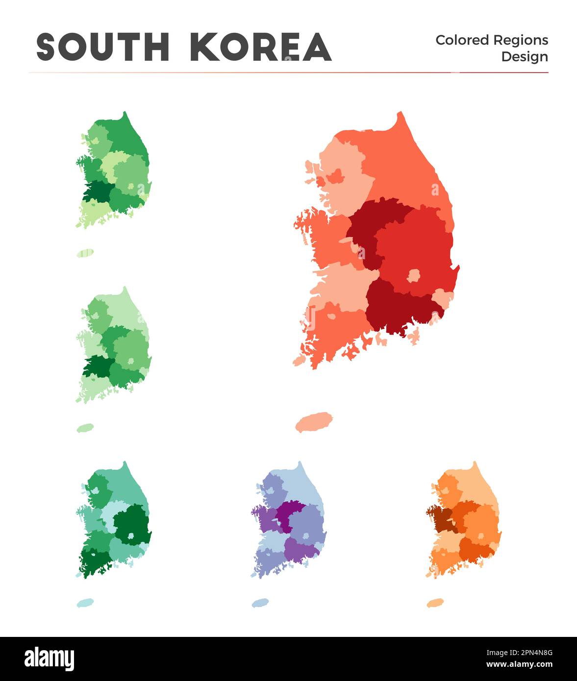 South Korea map collection. Borders of South Korea for your infographic ...