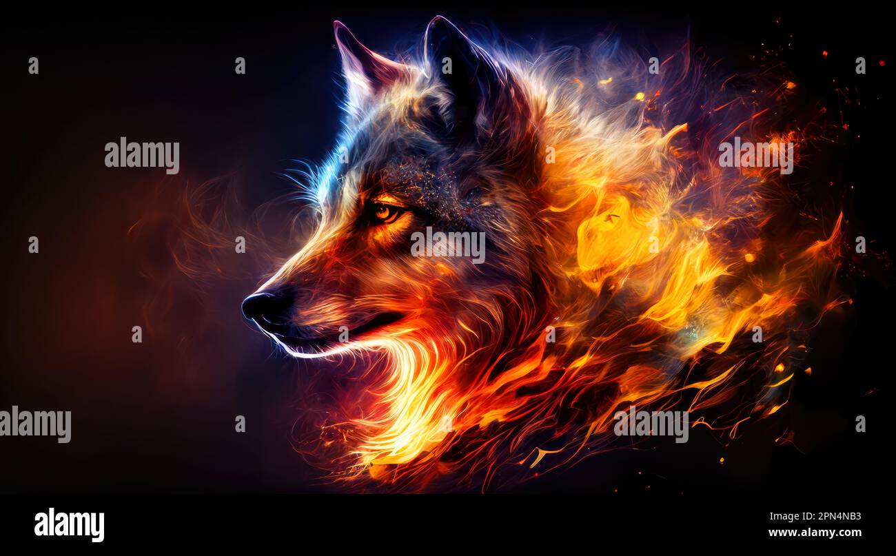 Flame wolf hi-res stock photography and images - Alamy