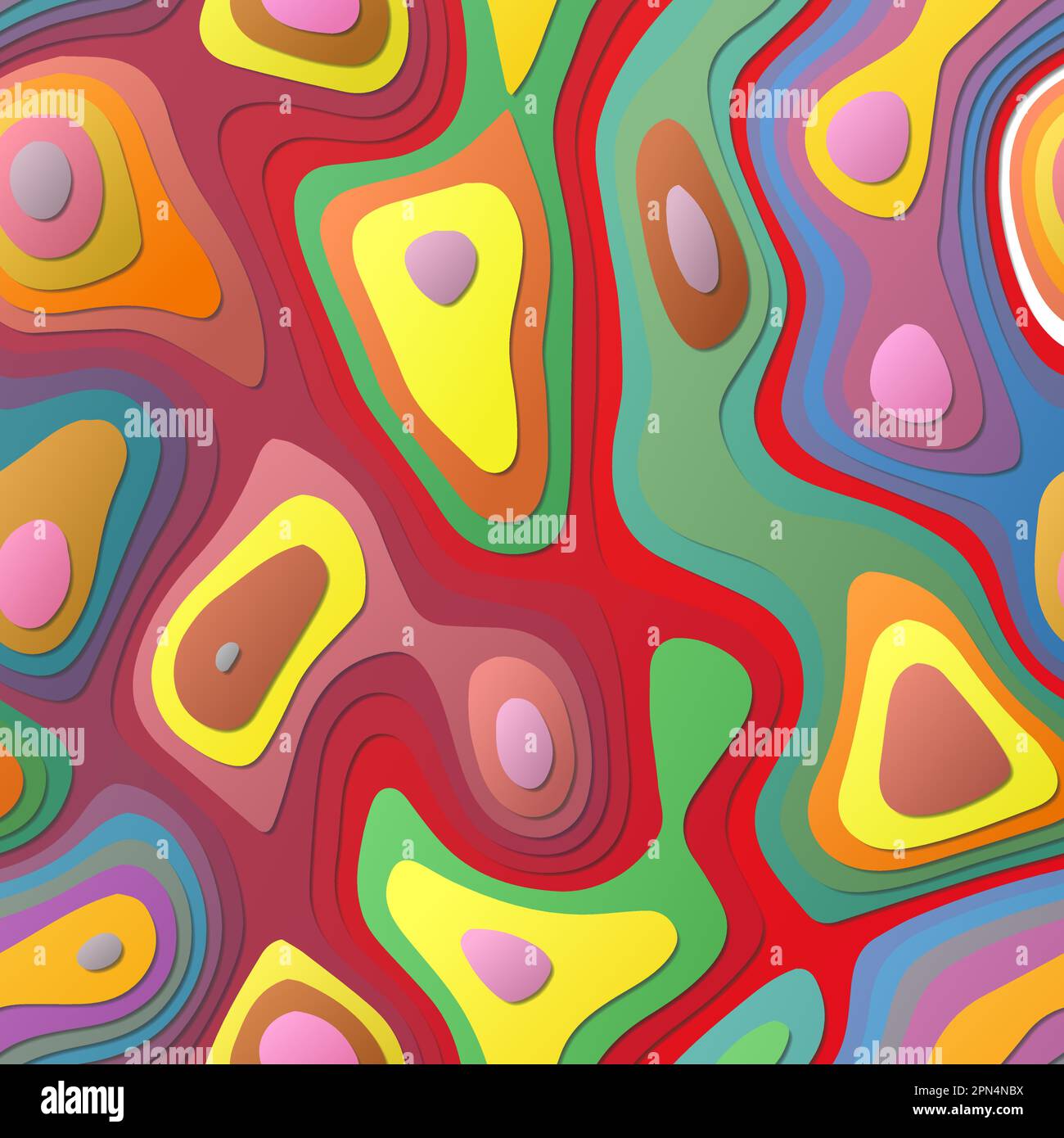 Colorful abstract layers. Papercut style background. Vibrant 3D ...