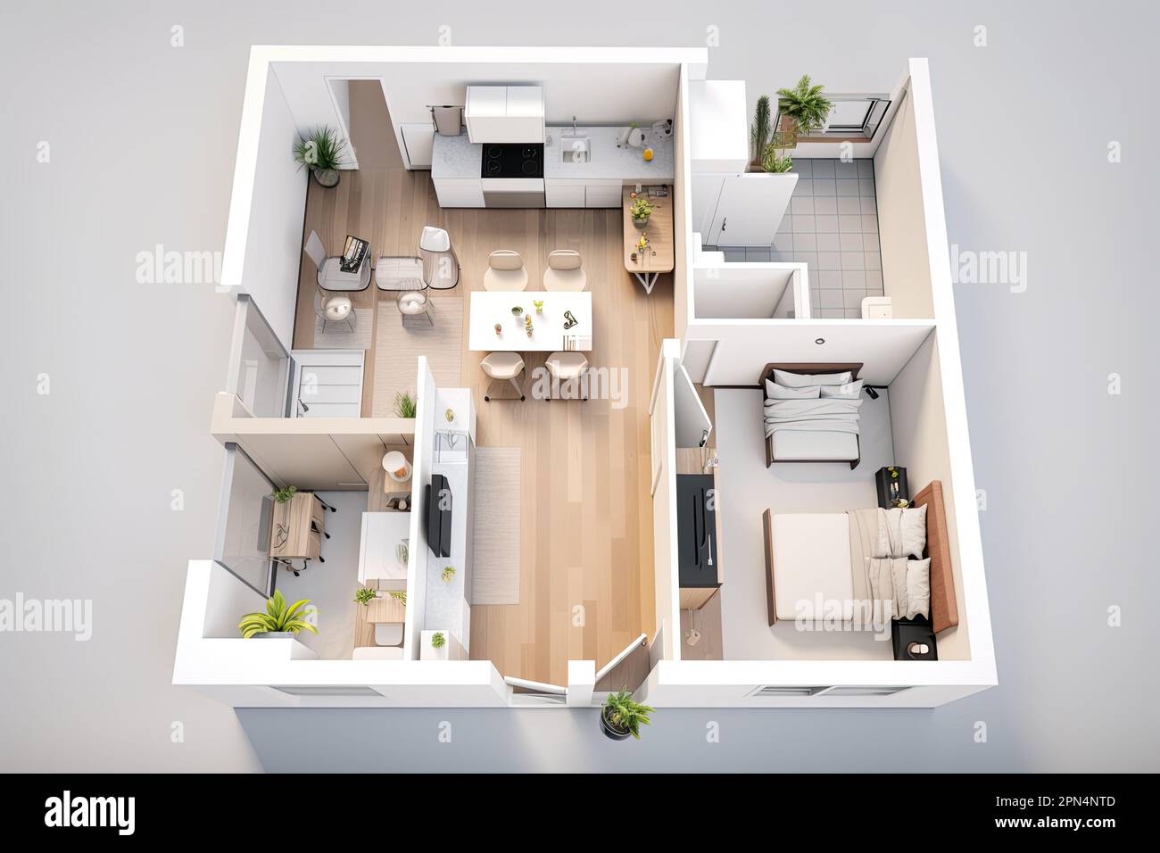 Property plan schematic representation in two colors from above Stock ...