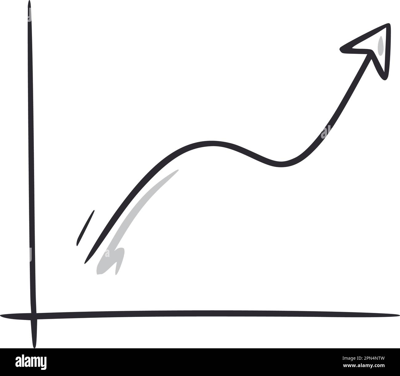 Growth statistics graphic doodle. Statistics chart arrow hand drawn ...