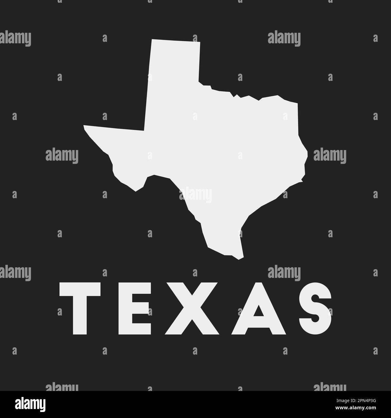 Texas icon. US state map on dark background. Stylish Texas map with US ...