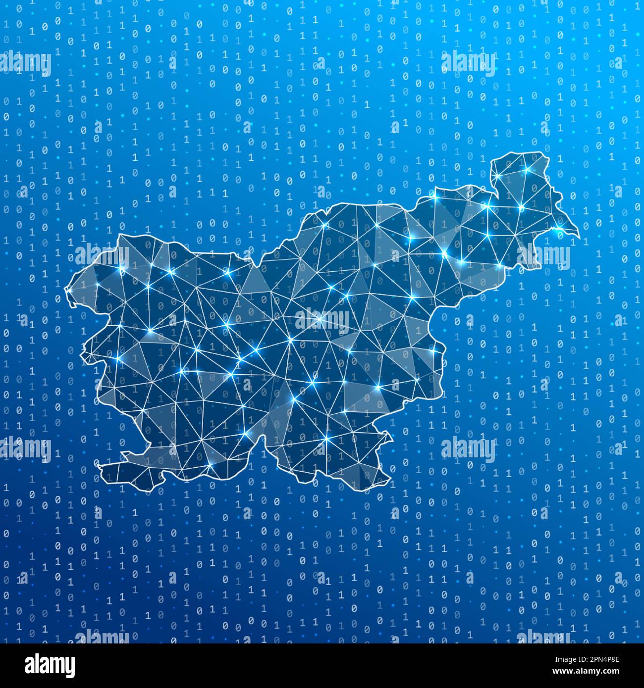 Network map of Slovenia. Country digital connections map. Technology ...