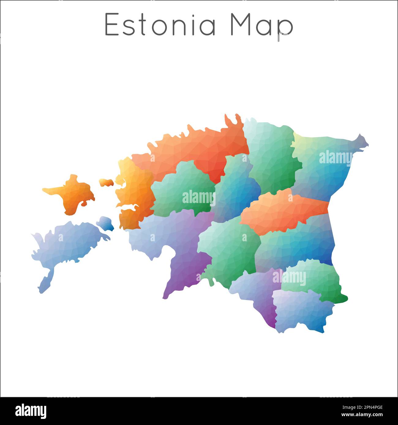 Low Poly map of Estonia. Estonia geometric polygonal, mosaic style map ... Low Poly map of Estonia. Estonia geometric polygonal, mosaic style map ...