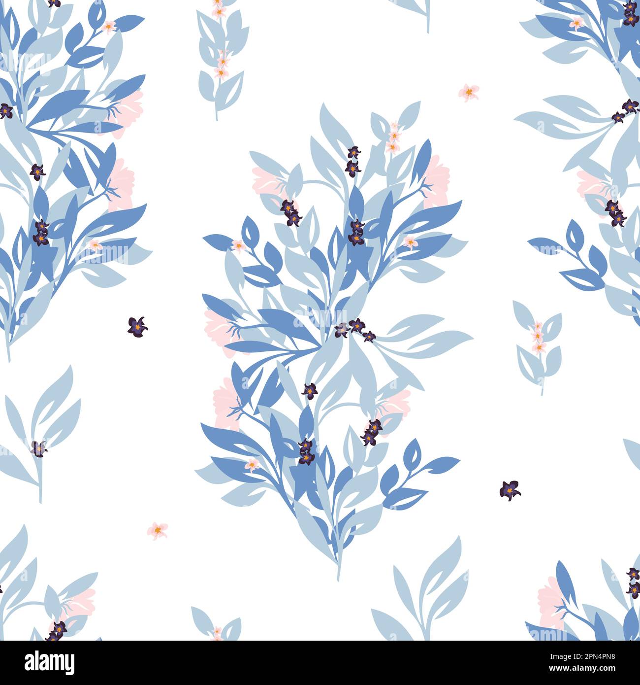 pattern with blue flowers Stock Vector Image & Art - Alamy