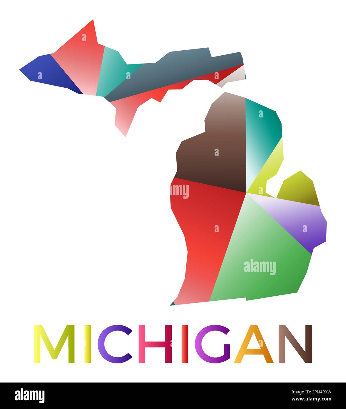 Michigan state digital map Cut Out Stock Images & Pictures - Alamy