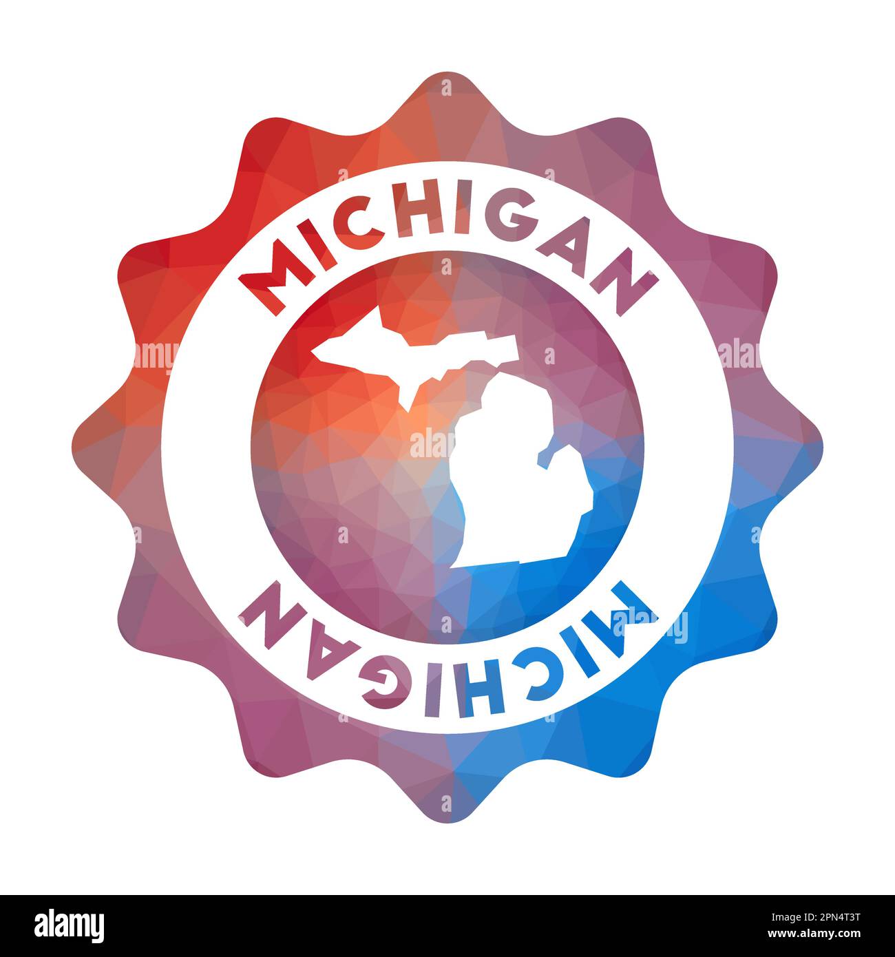 Michigan low poly logo. Colorful gradient travel logo of the US state ...