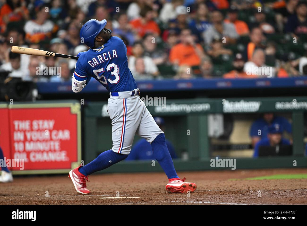 Texas Rangers right fielder Adolis Garcia (53) during the MLB game ...
