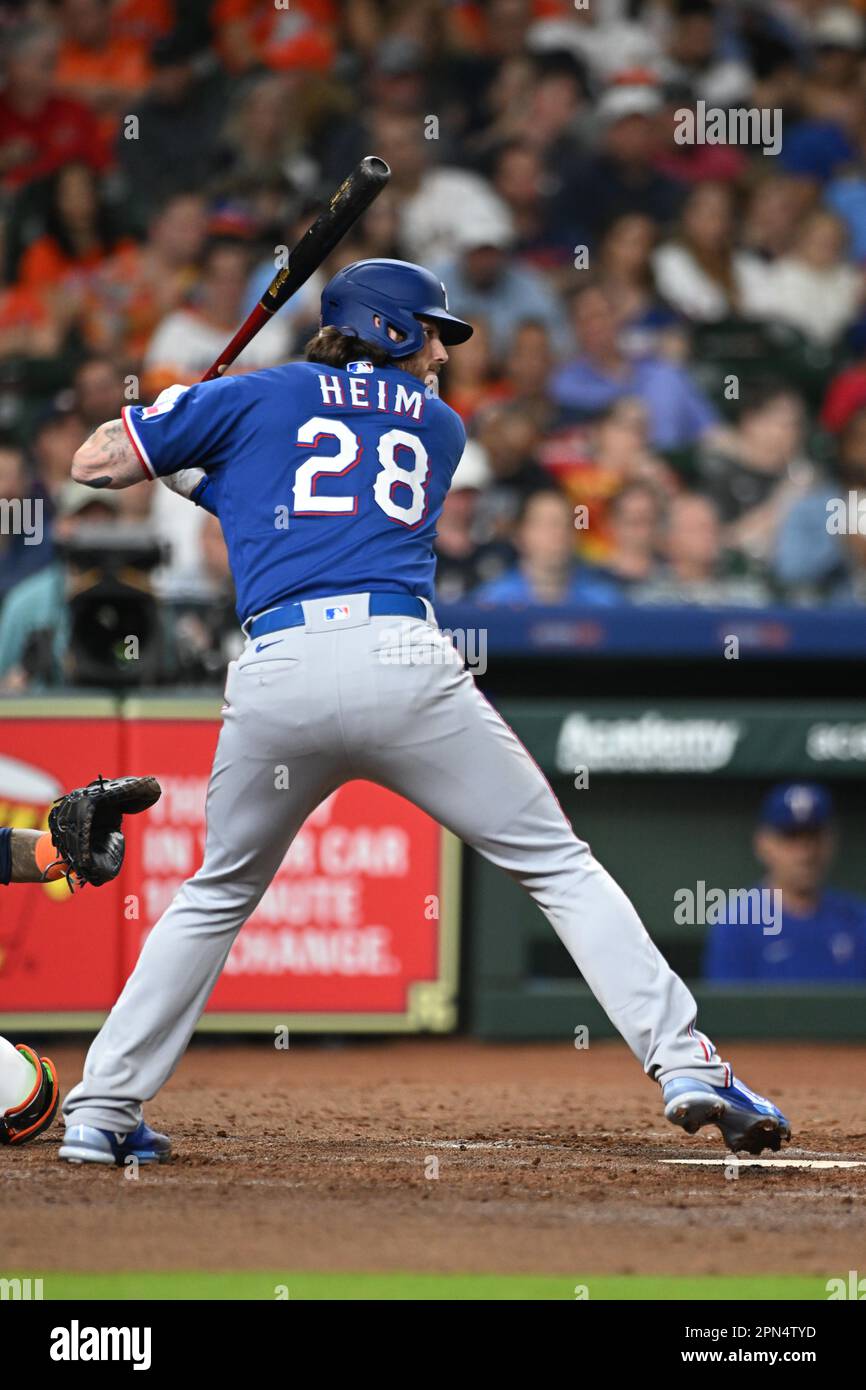 Texas Rangers catcher Jonah Heim (28) during the MLB game between the ...