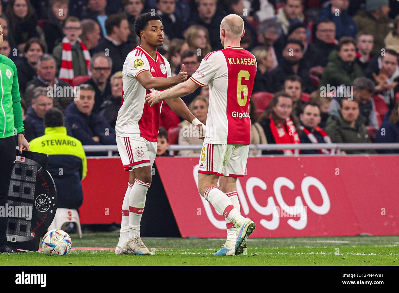 Amsterdam, Netherlands. 16th Apr, 2023. AMSTERDAM, NETHERLANDS - APRIL 16: Silvano Vos of Ajax ...