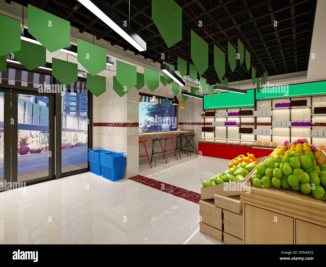 Grocery vegetables and fruits, 3d rendering Stock Photo - Alamy