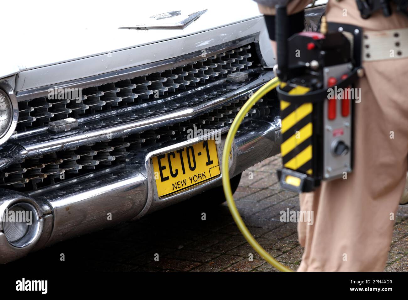Ghostbusters fans pictured with their costumes at a Ghostbusters event ...