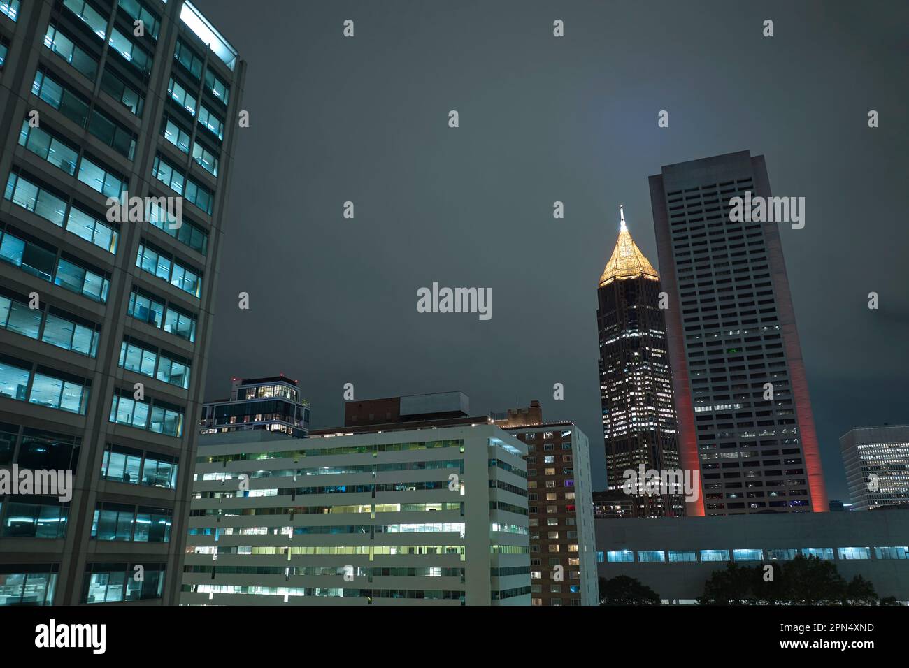 Aerial view of downtown district of Atlanta city in Georgia, USA ...