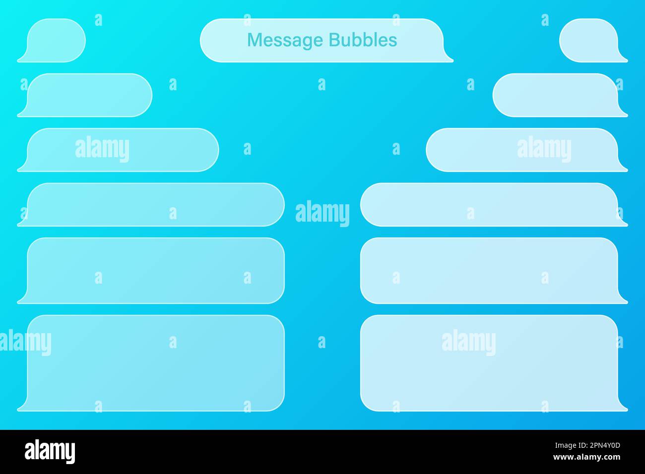 Blank transparent various message bubbles on colorful background. Chat or messenger speech ...