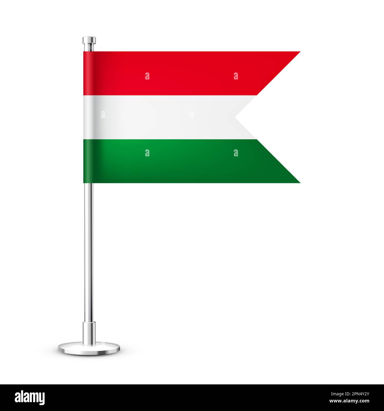 Realistic Hungarian table flag on a chrome steel pole. Souvenir from ...