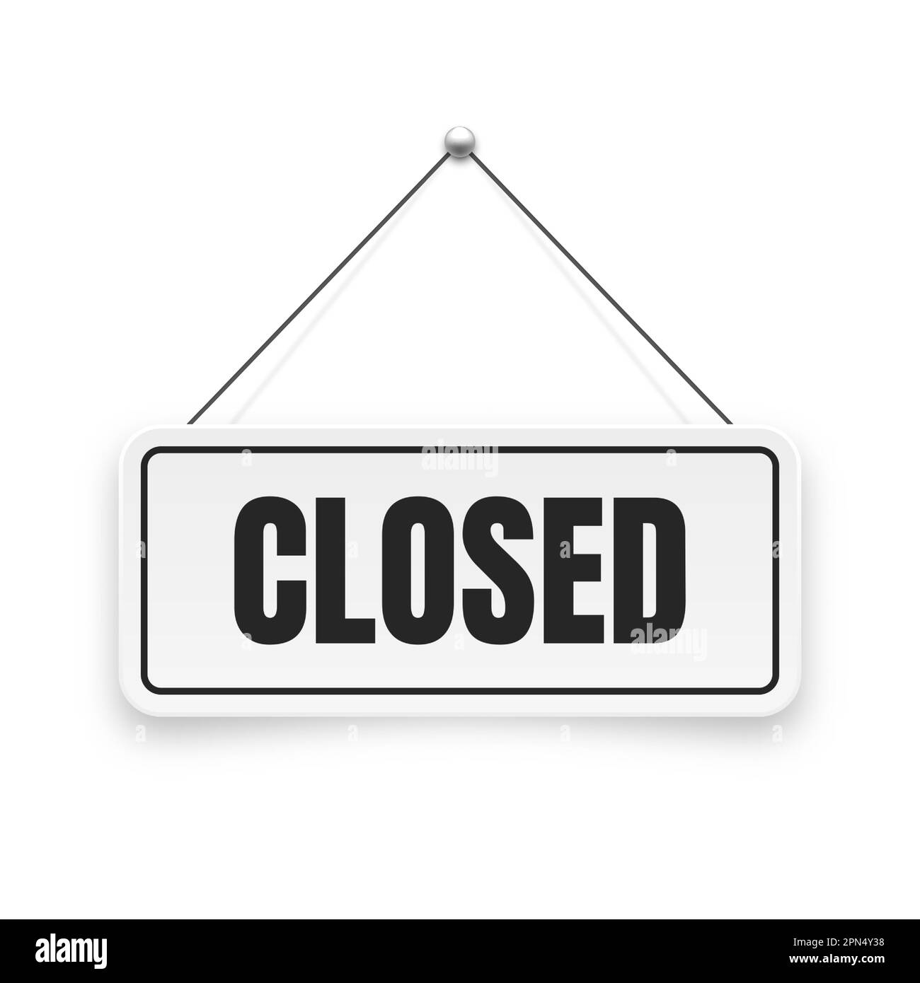 Realistic closed hanging signboard. Vintage door sign for cafe ...