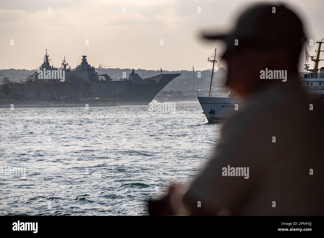 Istanbul, Turkey. 16th Apr, 2023. Turkey's largest warship TCG Anadolu ...