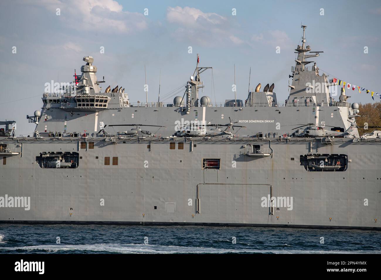 Istanbul, Turkey. 16th Apr, 2023. Helicopters were seen on the deck of ...