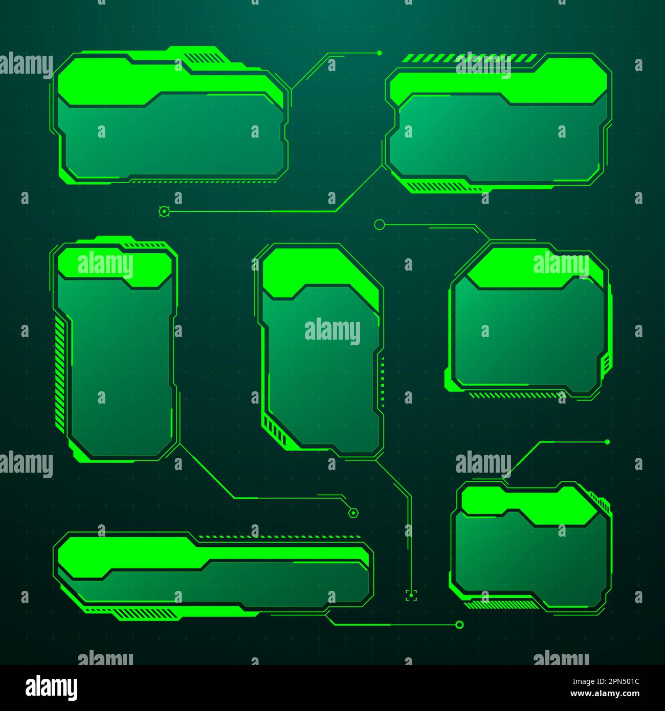 Green Futuristic Hud Ui Elements Sci Fi User Interface Text Boxes Callouts Warning Message 7935