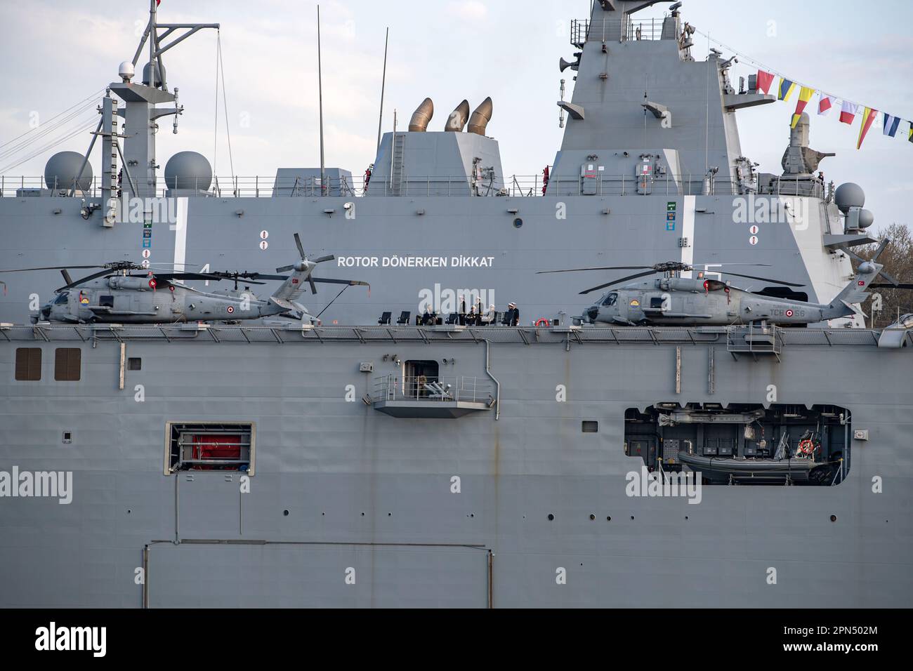 Istanbul, Turkey. 16th Apr, 2023. Helicopters were seen on the deck of ...