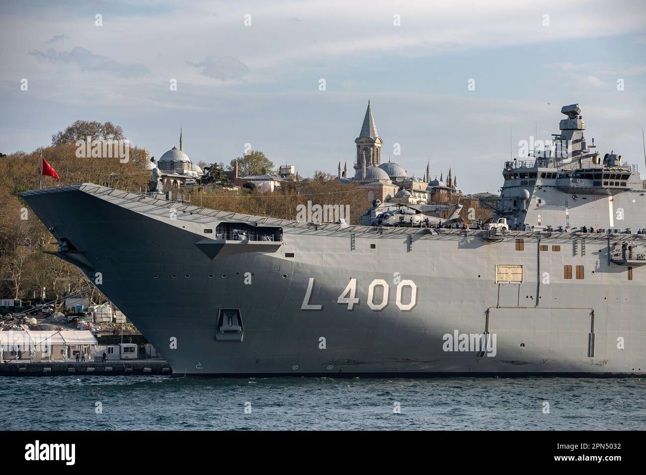 Istanbul, Turkey. 16th Apr, 2023. Turkey's largest warship TCG Anadolu ...