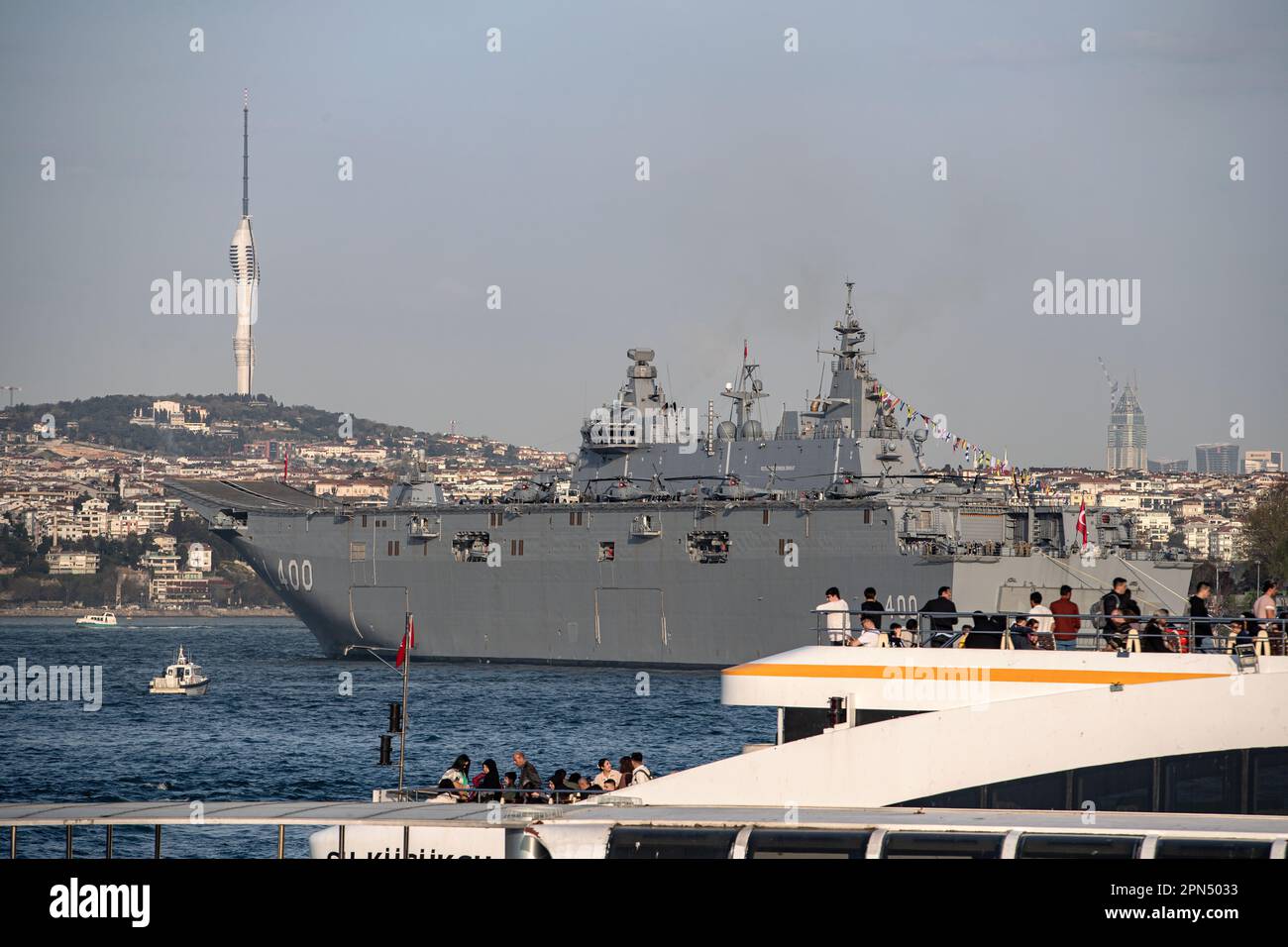 Istanbul, Turkey. 16th Apr, 2023. Turkey's largest warship, TCG Anadolu ...
