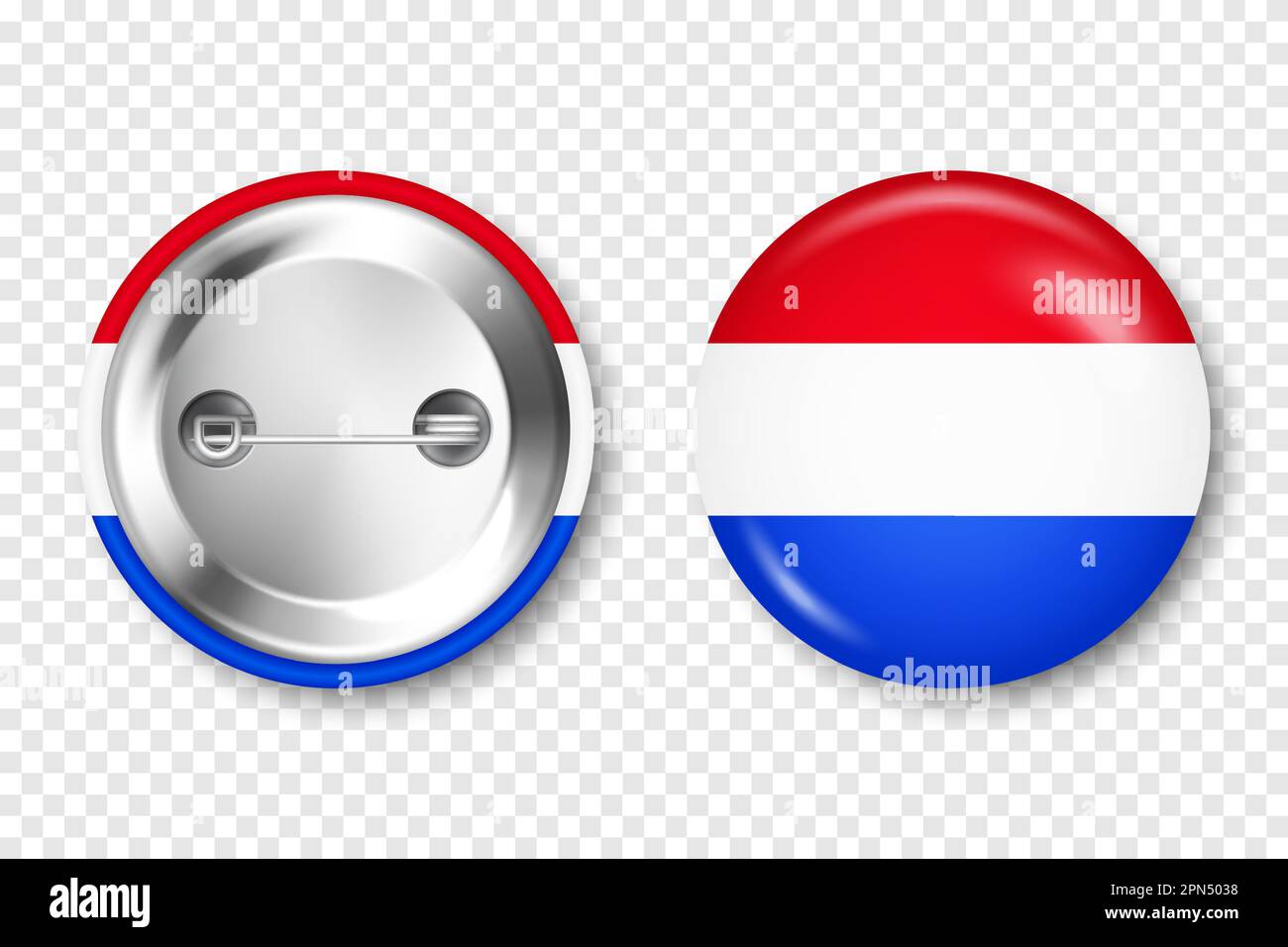 Realistic button badge with printed Dutch flag. Souvenir from ...