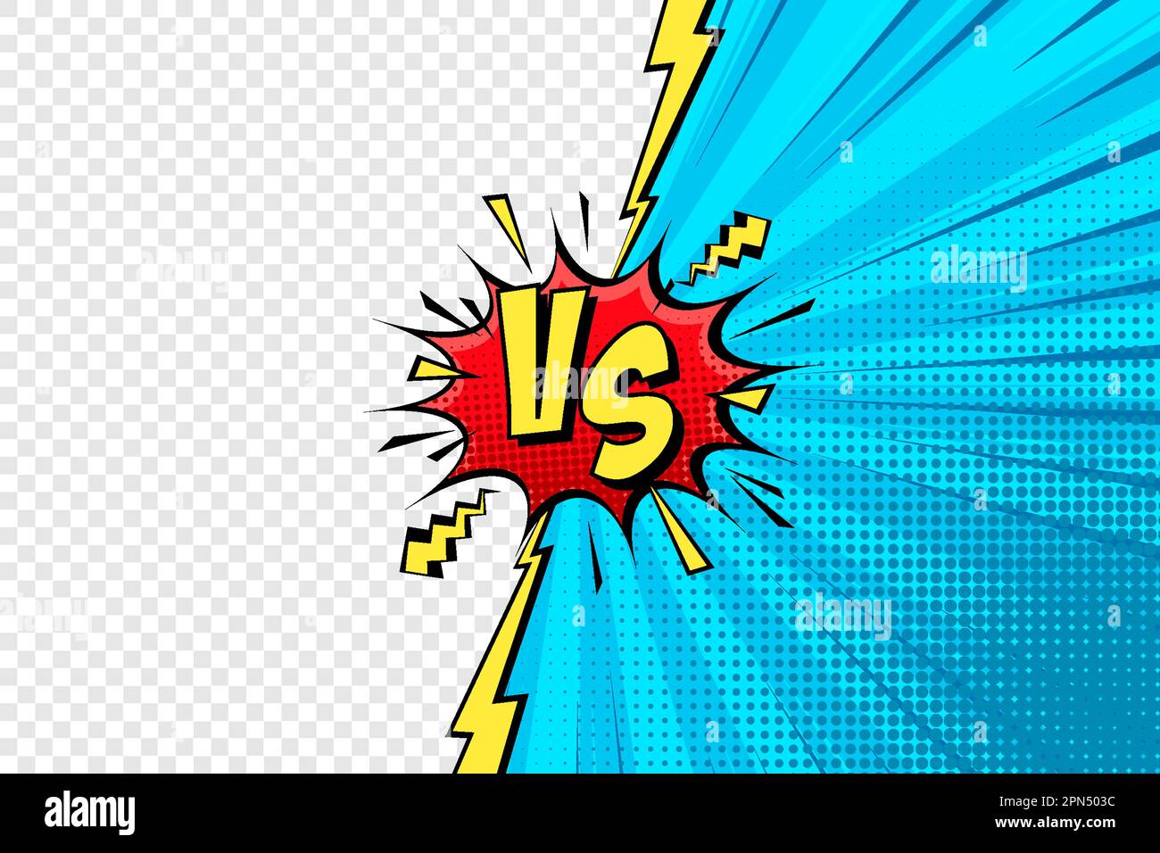 Cartoon comic background with blank place for your design. Fight versus ...