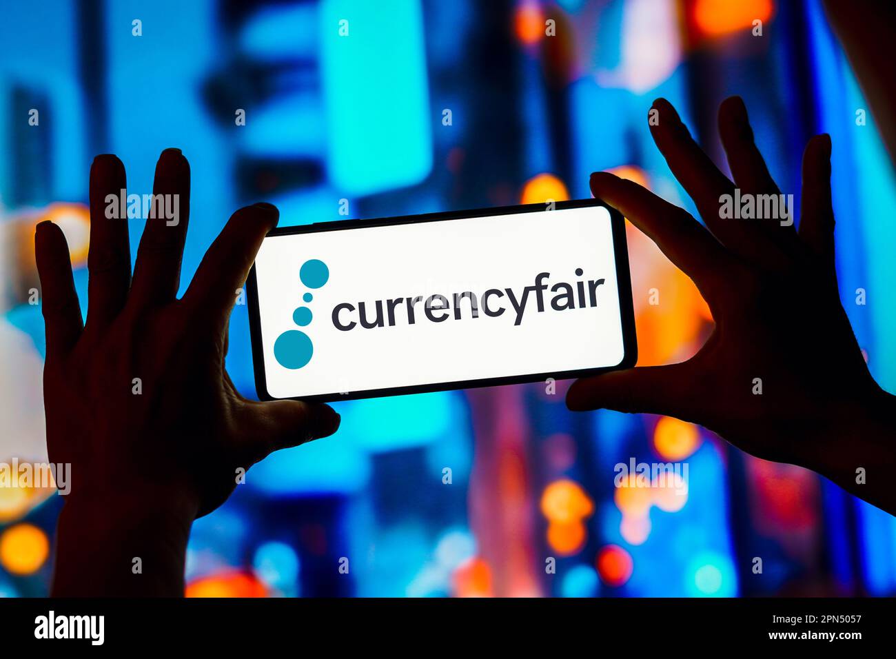 In this photo illustration, the CurrencyFair logo is displayed on a ...