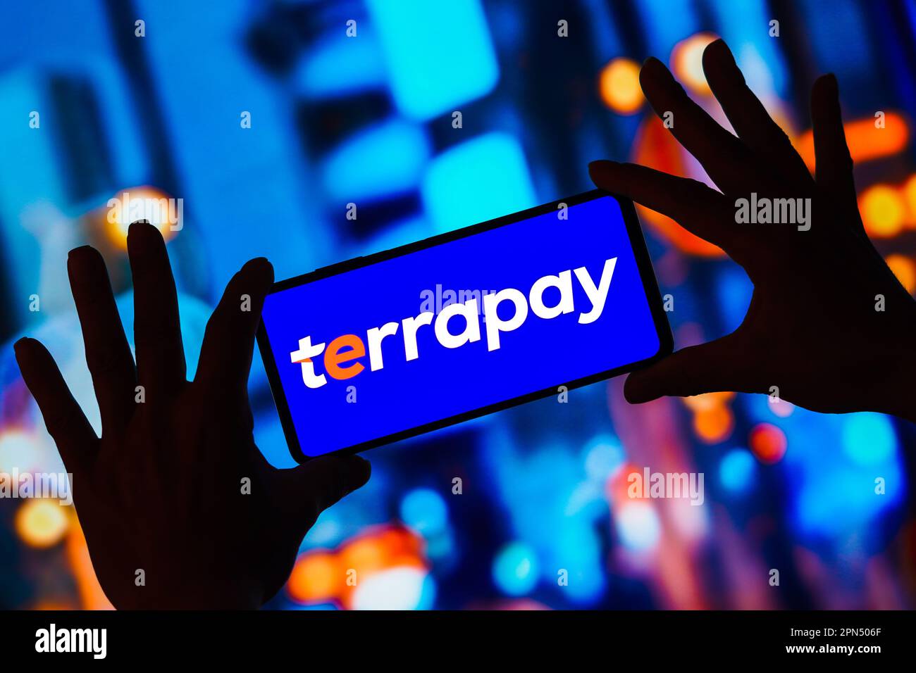 In this photo illustration, the TerraPay logo is displayed on a ...