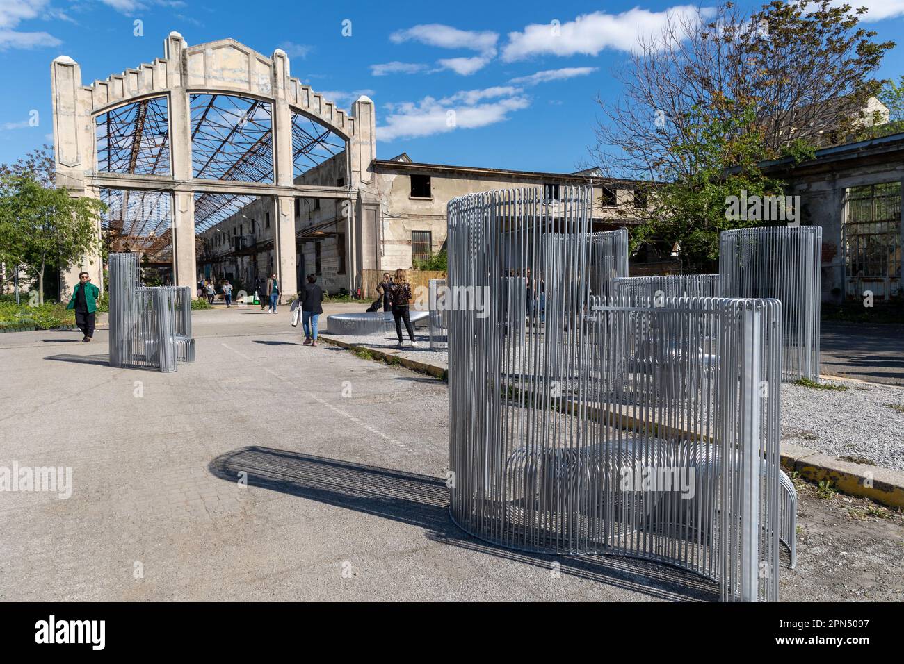 Milan, Italy - april 16 2023 -Fuorisalone design week - Alcova is an itinerant platform for ...