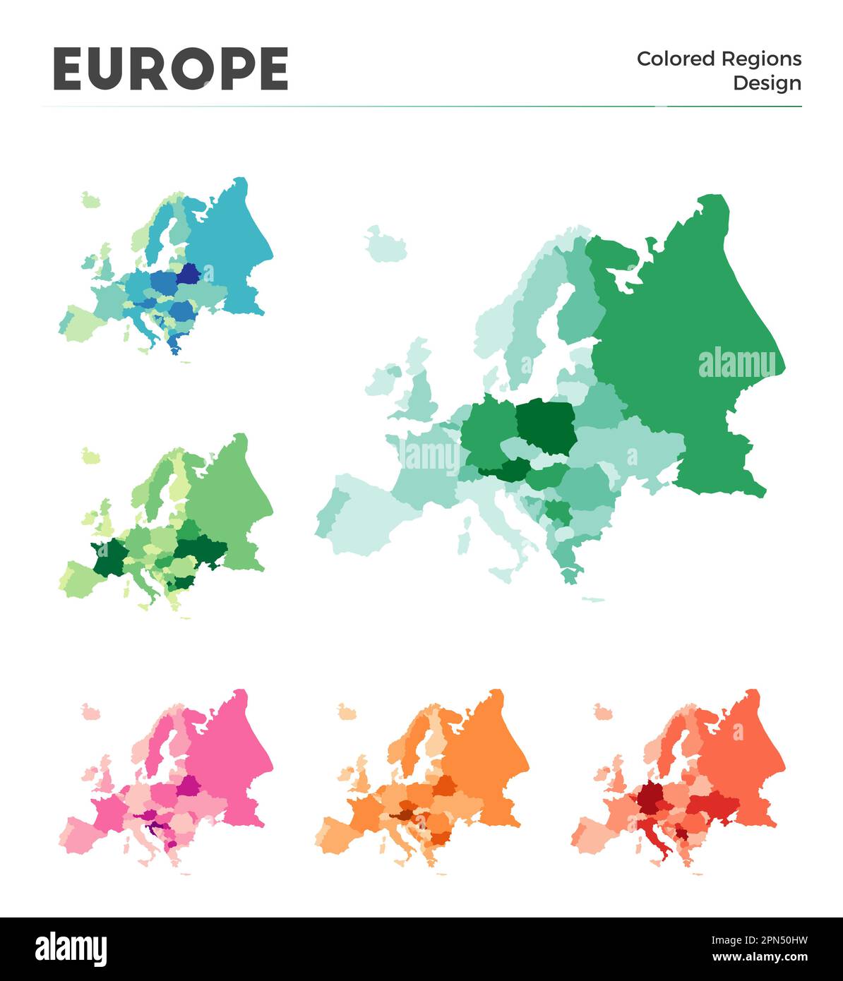 Europe map collection. Borders of Europe for your infographic. Colored ...