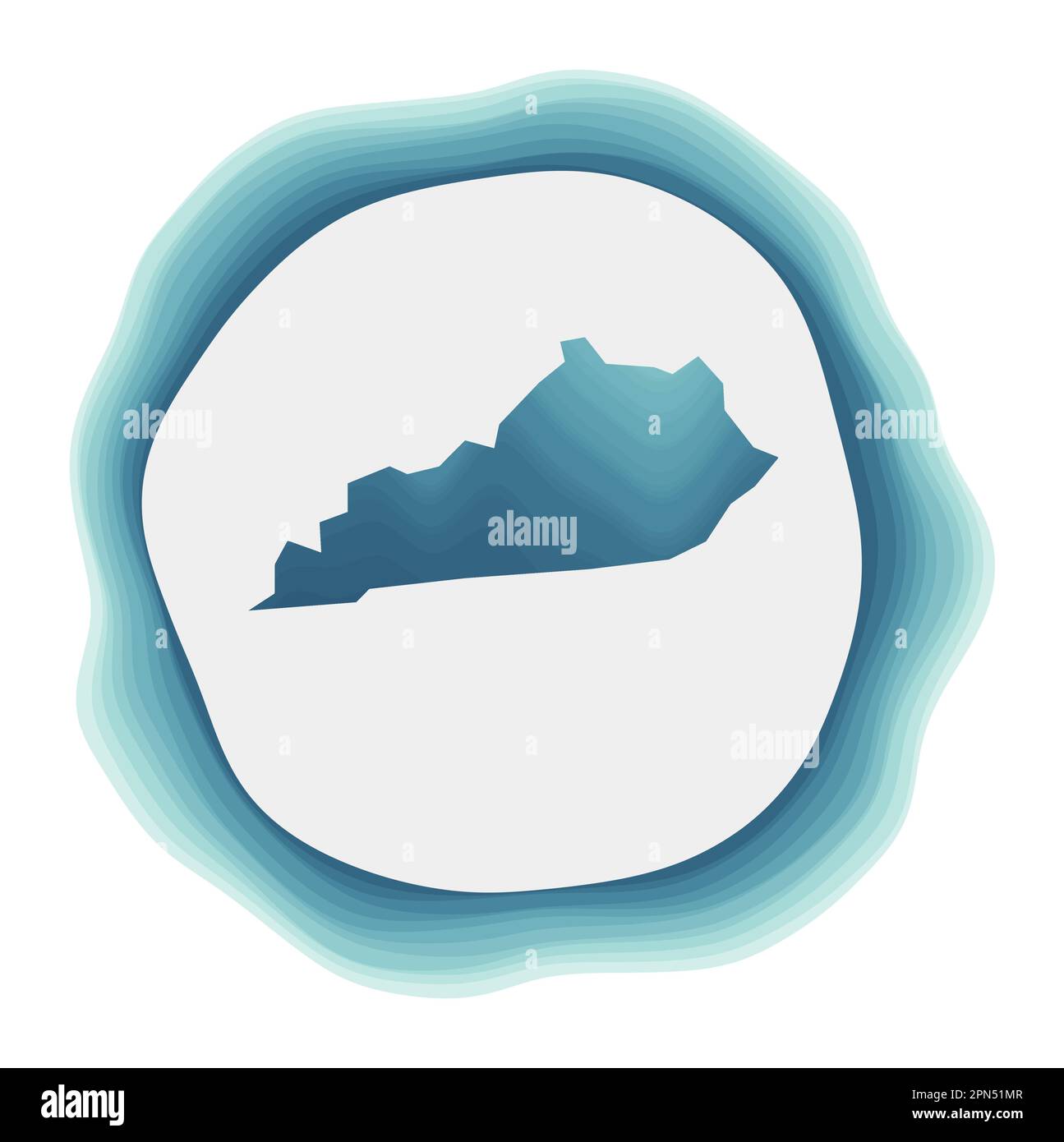 Kentucky logo. Badge of the US state. Layered circular sign around ...