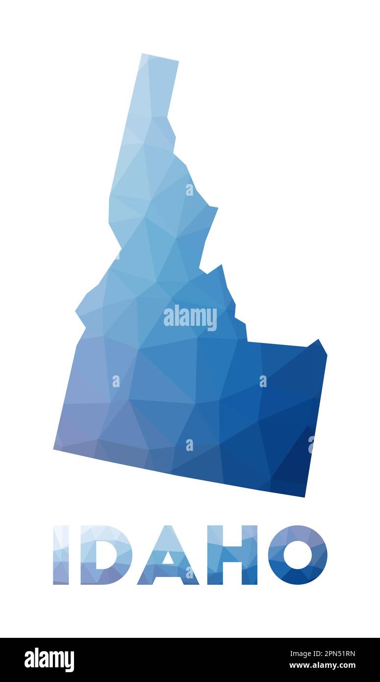 Low poly map of Idaho. Geometric illustration of the US state. Idaho ...