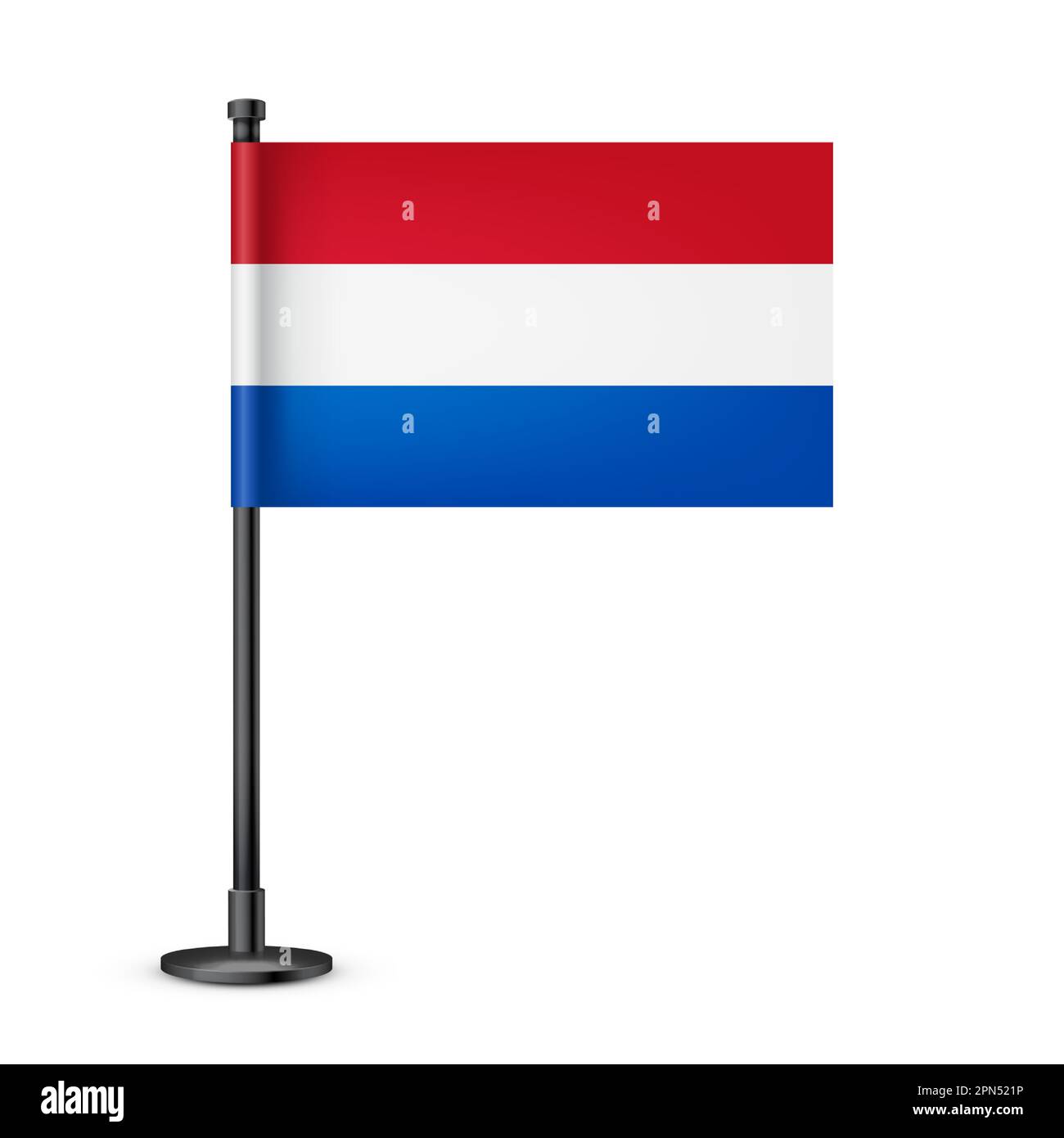 Realistic Dutch table flag on a black steel pole. Souvenir from ...