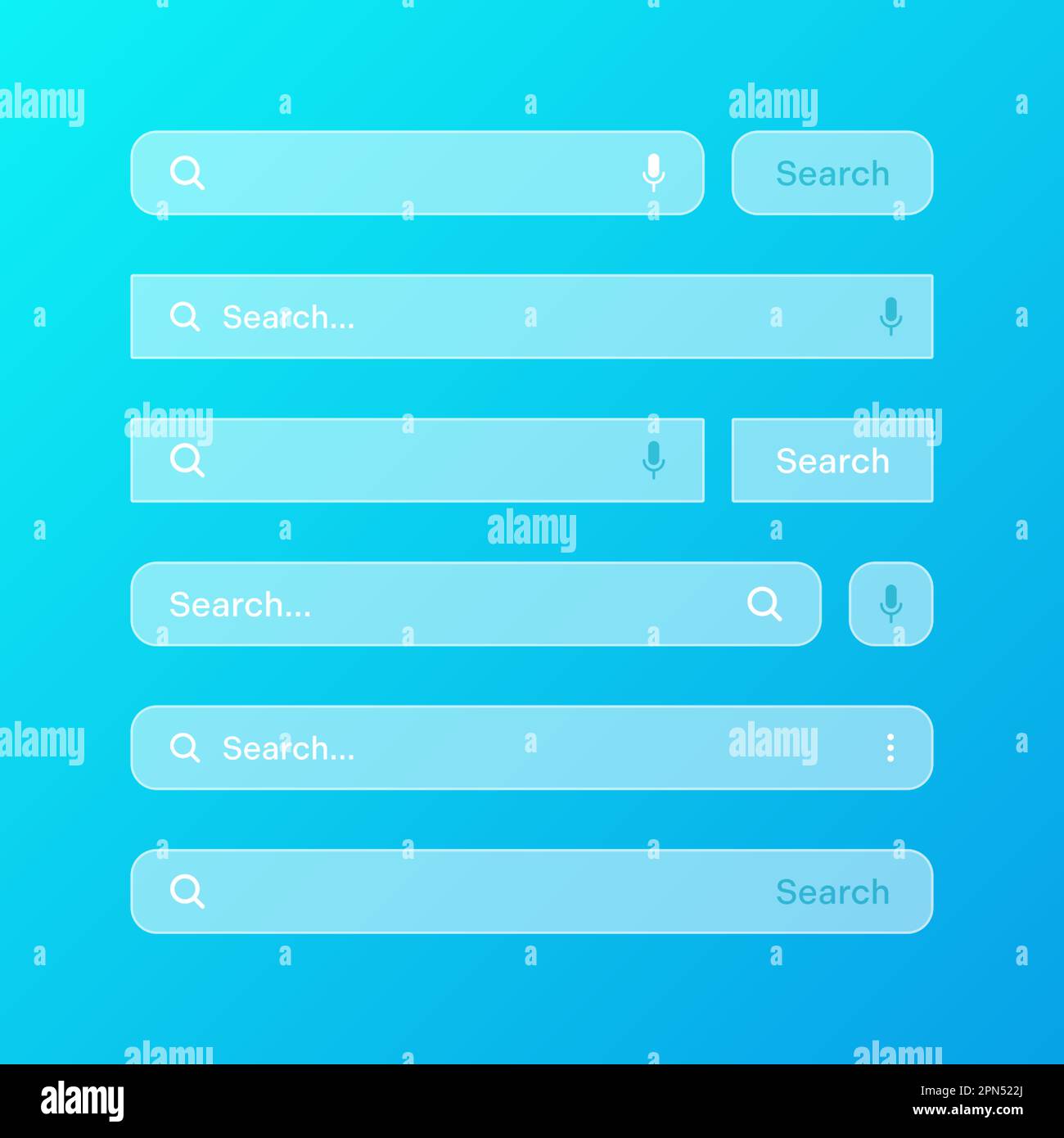 Various transparent search bar templates. Internet browser engine with ...