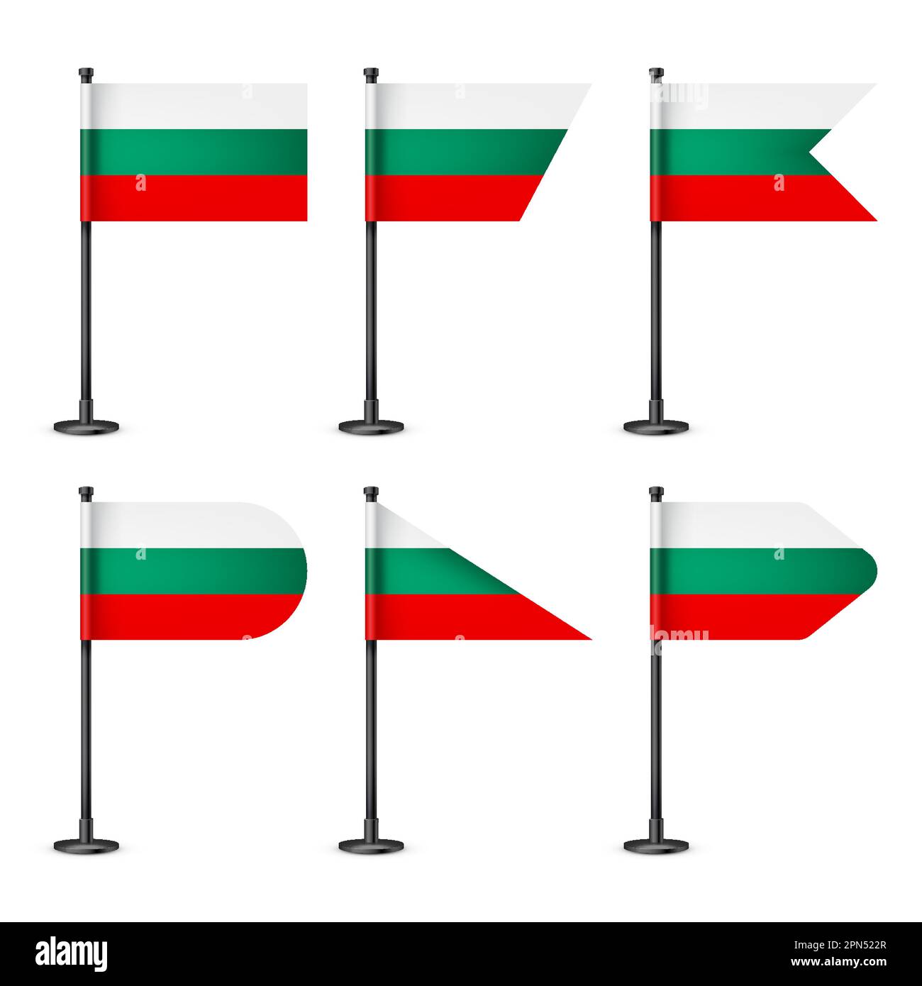 Bulgarian table flags on a black steel pole. Souvenir from Bulgaria ...
